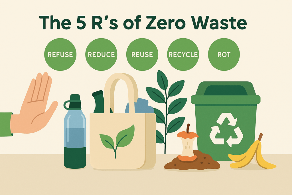 The 5 R’s of Zero Waste Explained | EarthlyEcoTips